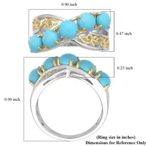 Shop Lc | Jewelry | Sleeping Beauty Turquoise Crossover Ring In Vermeil ...